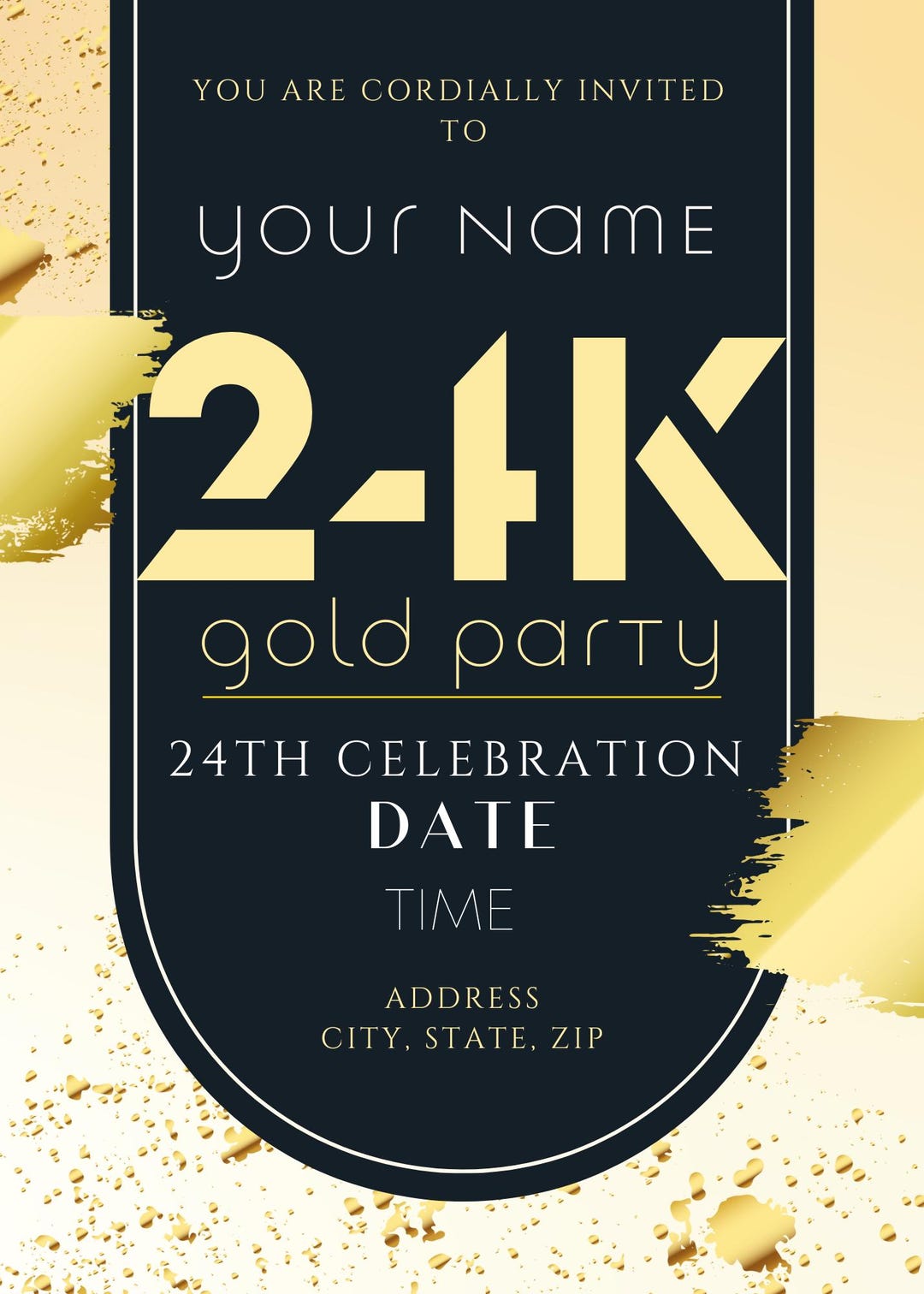Canva Pro 24K Gold Party Flyer - Etsy