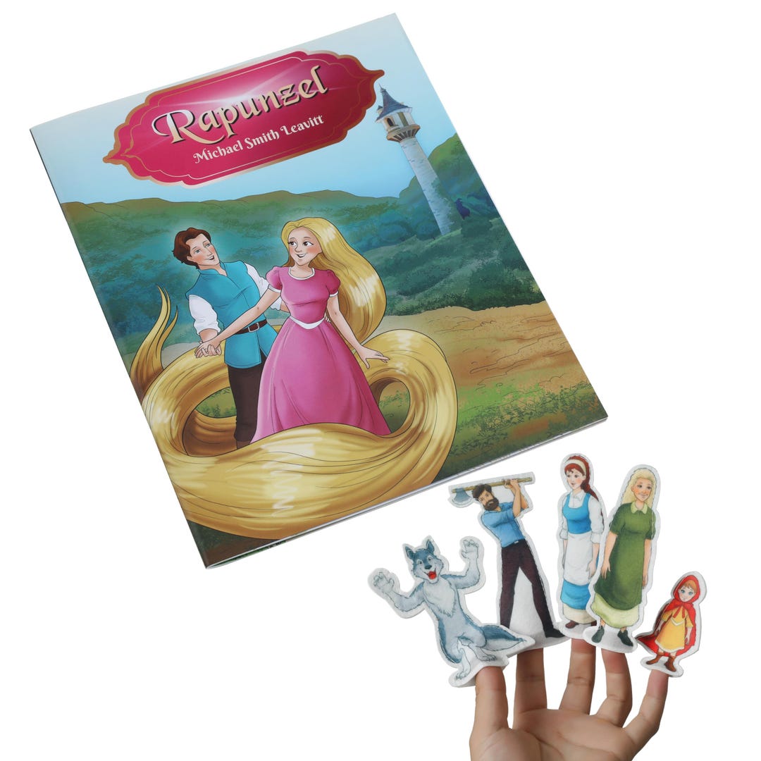 Rapunzel Fairy Tale Bundle Finger Puppets Set, Classic Children's Story ...
