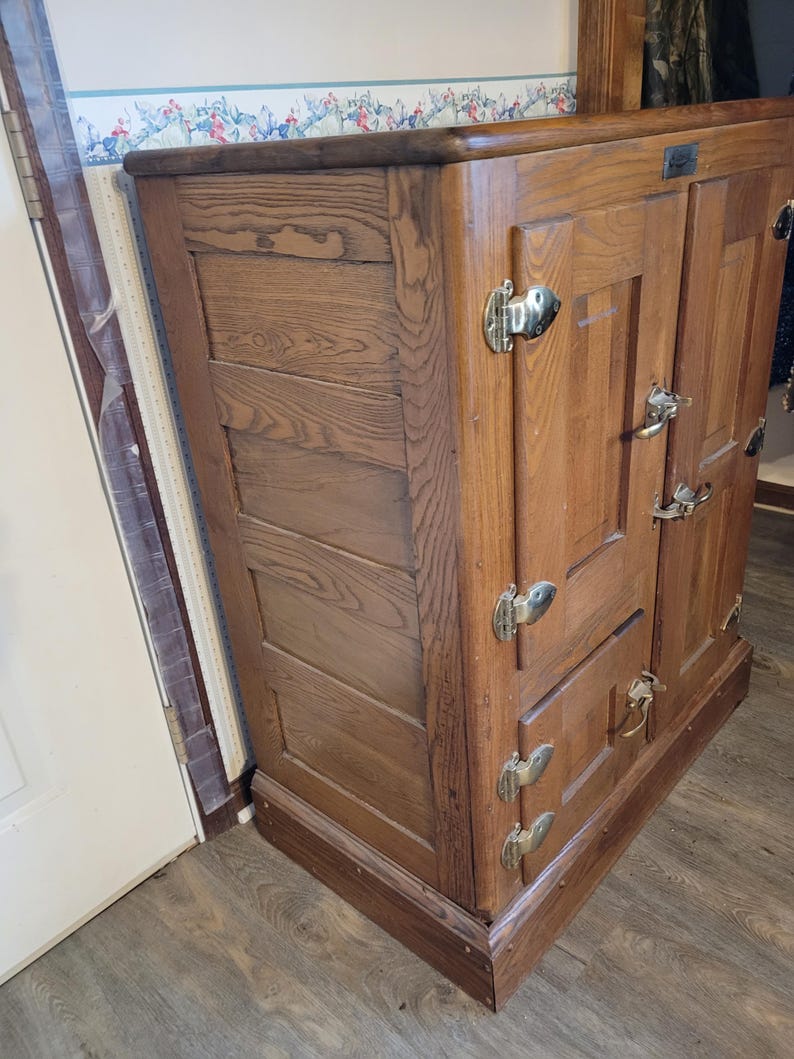 Gibson Ice Box Refrigerator, 3 Compartments, Oak With Bass Fixtures - Etsy