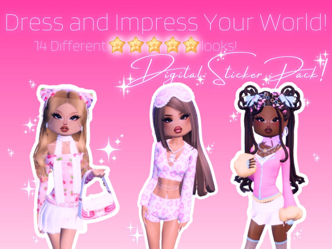 Dress to Impress Fashion Sticker Pack | Instant Digital Download PNG ...
