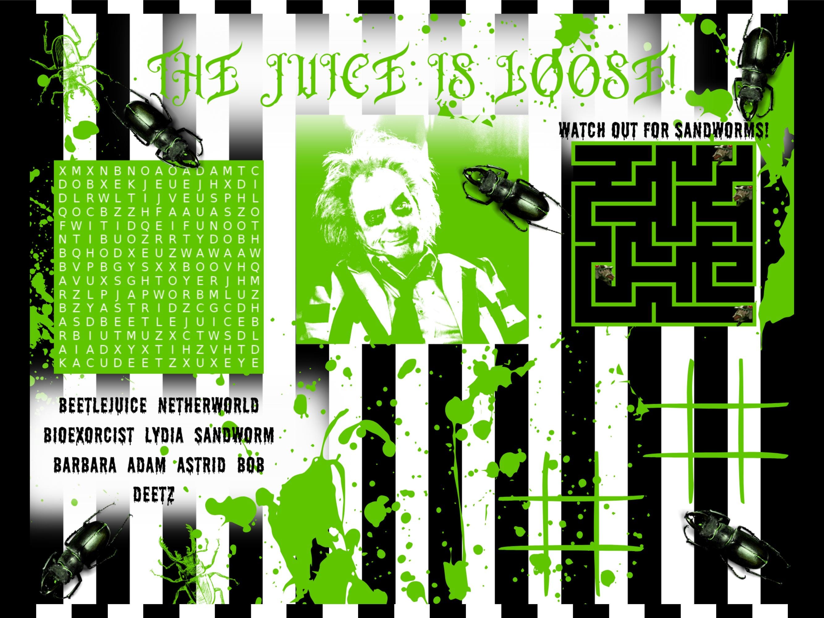 Beetlejuice Activity Sheet Beetlejuice Kids Birthday Children S