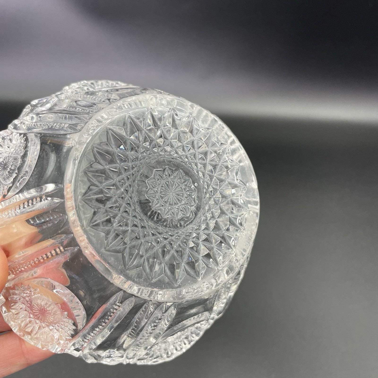 Vintage EAPG Beaded Panel Sunburst Clear Glass Berry Dessert Bowls Set ...