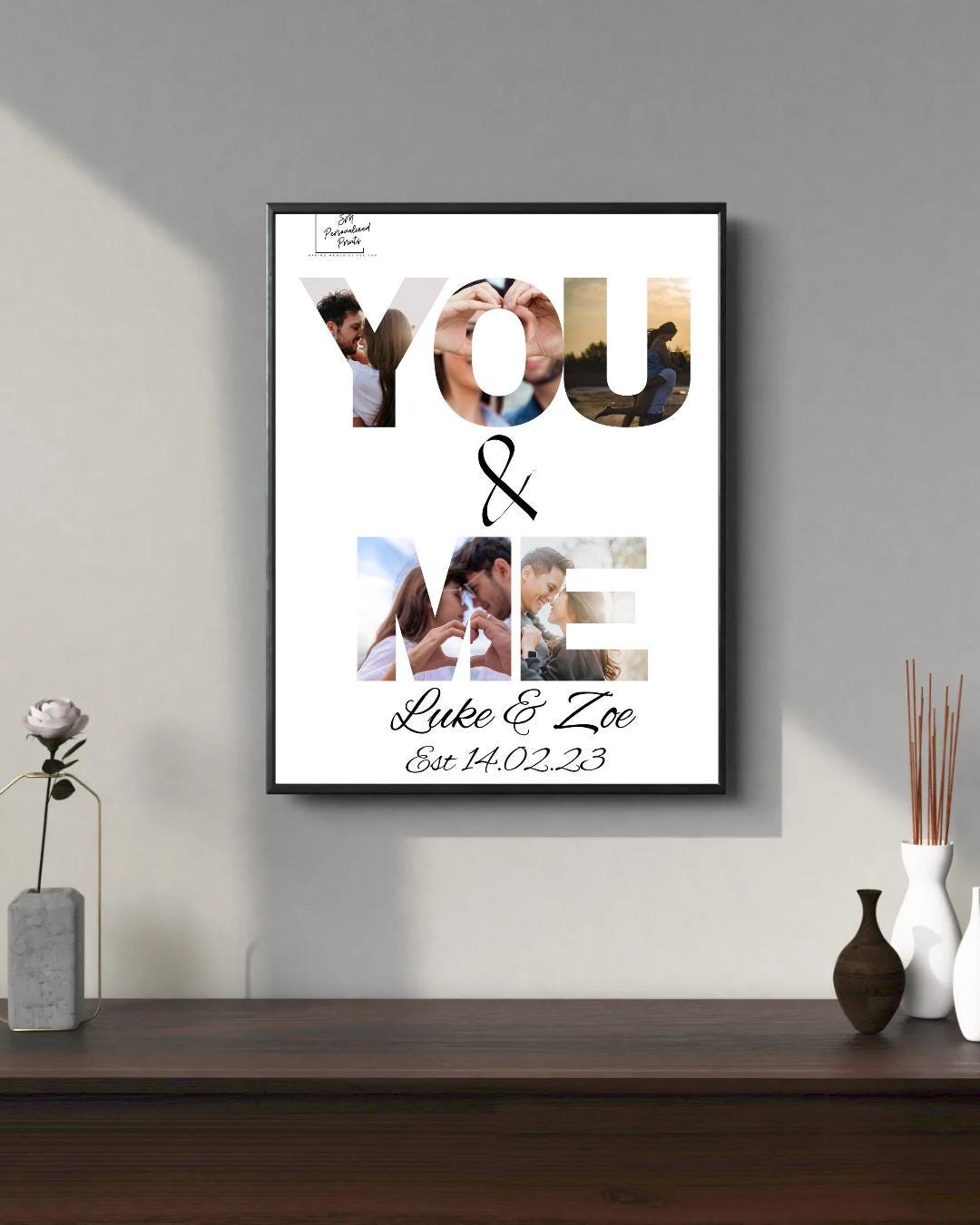 Personalised Couple Photo Print for Couple - Vintage Filmstrip ...