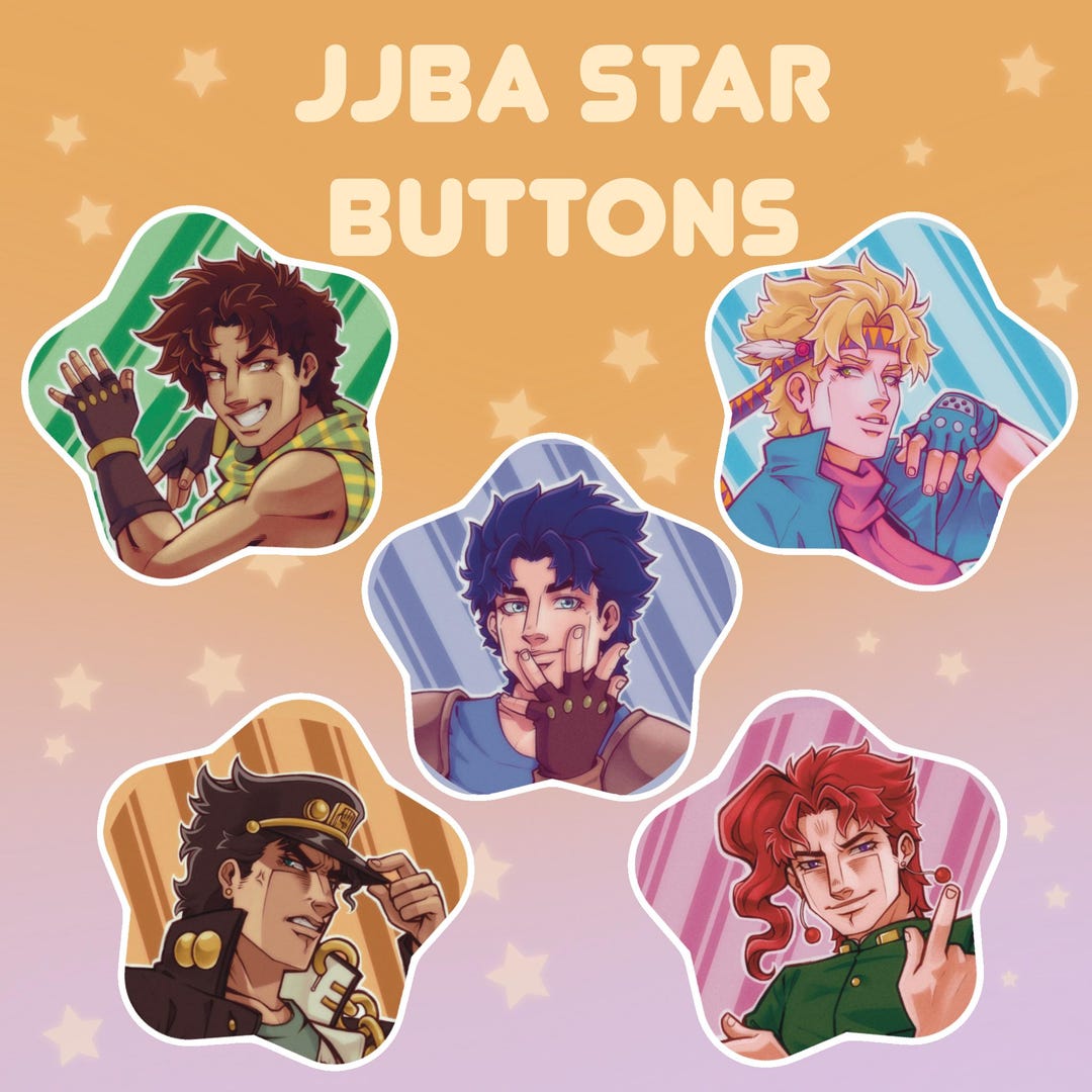 JJBA Star Buttons | Holographic Buttons | Wave 1 - Etsy