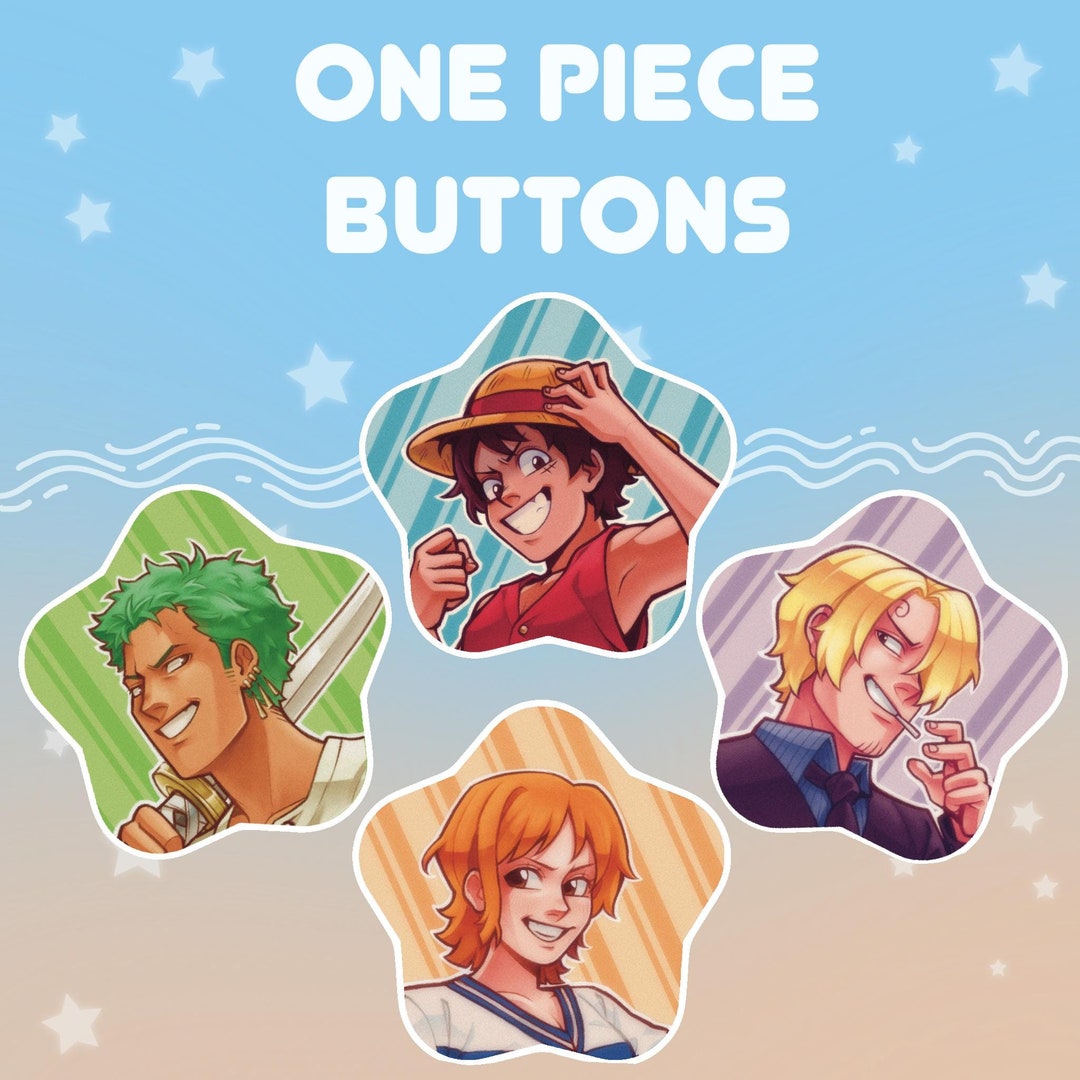 One Piece Star Buttons | Holographic Buttons - Etsy
