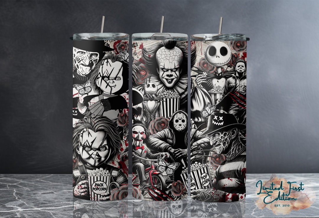 Horror Characters Straight Tumbler Wrap Png, Scary Halloween Spooky ...