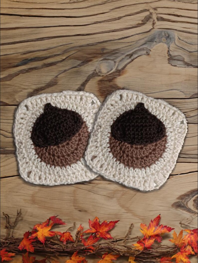 Crochet Pattern Acorn Granny Square | Autumn / Forest / Halloween / PDF ...