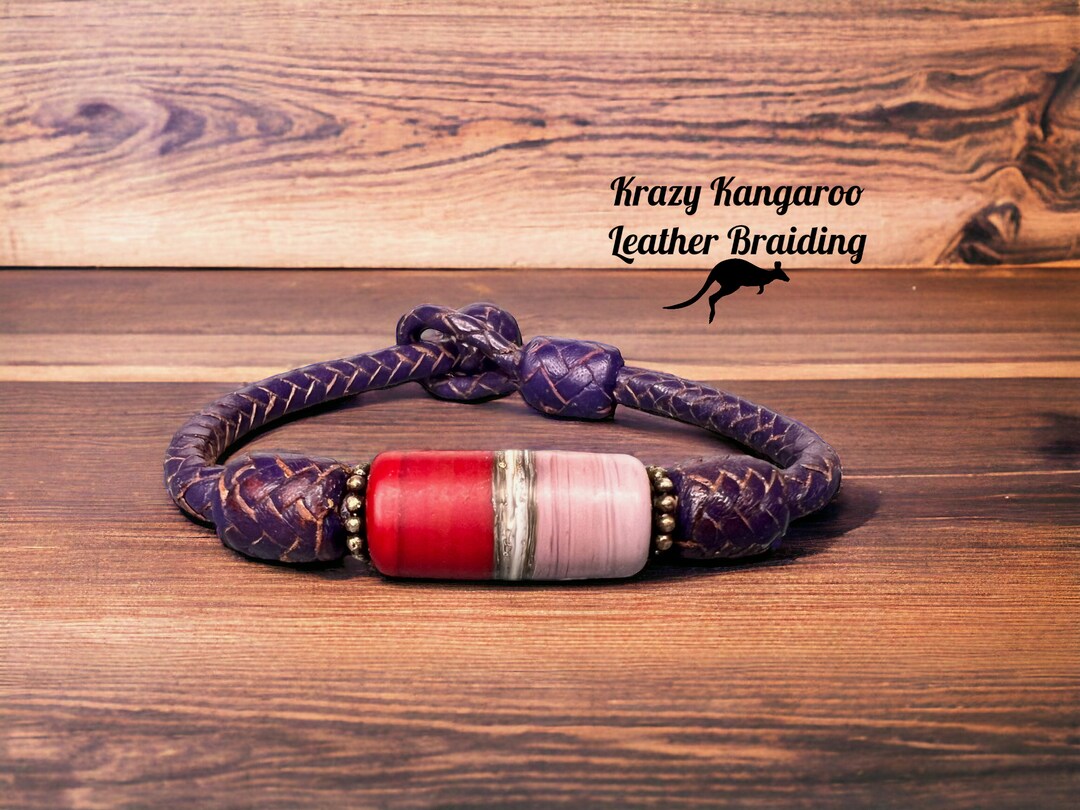 Purple Kangaroo Bracelet With Artisan Lampwork Bead - Etsy