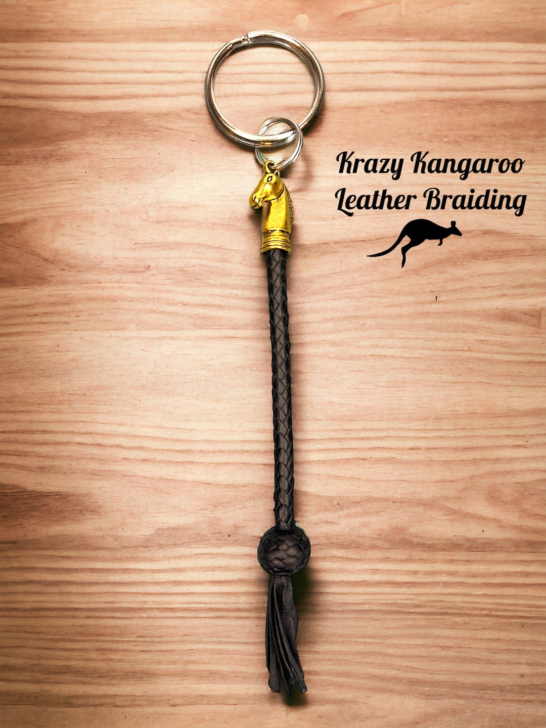 Horse Head Kangaroo Leather Knotted and Plaited Key Fob - Etsy