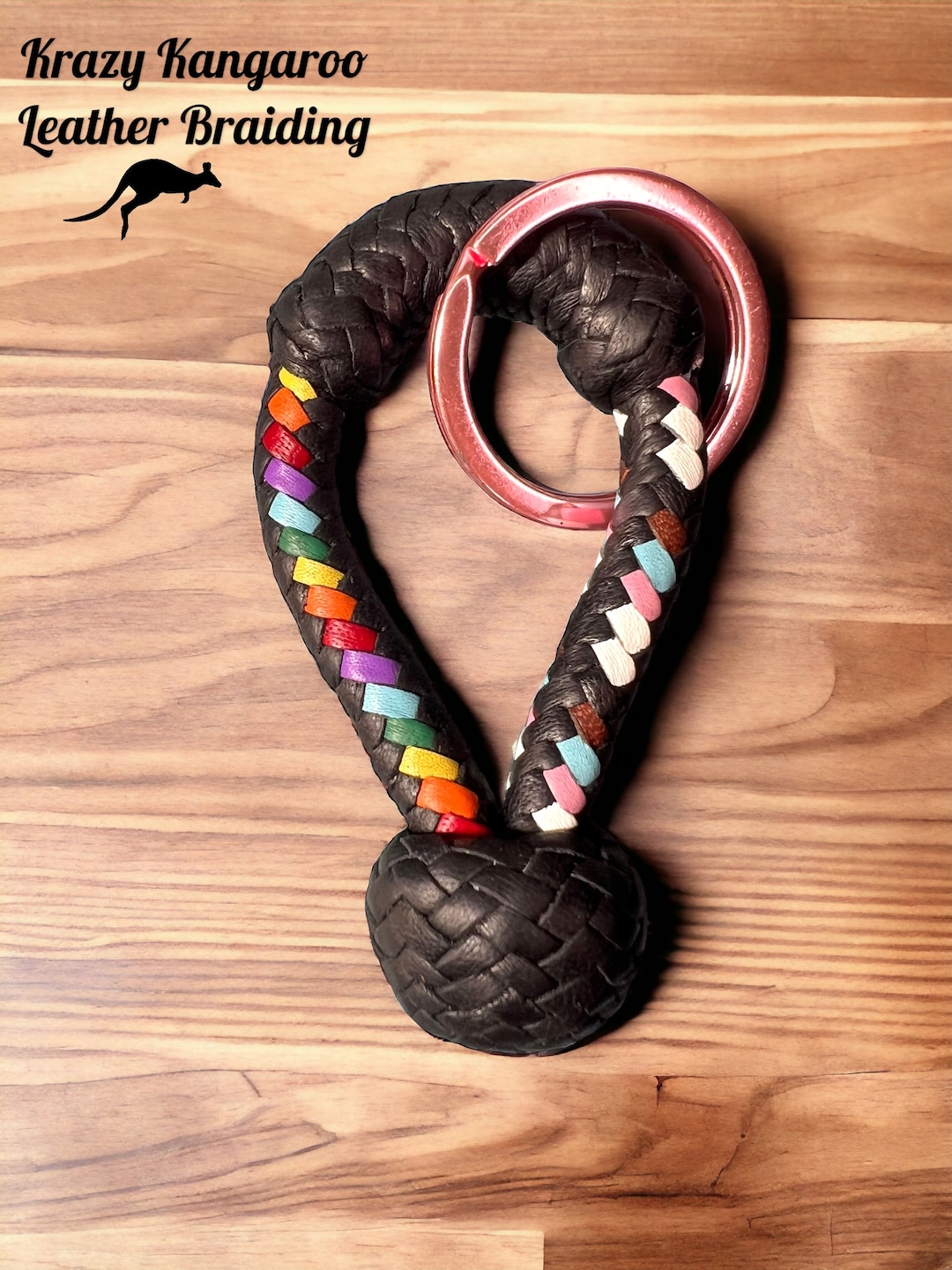 LGBTQ+ Kangaroo Leather Bosal Key Fob Chain 12 Plait - Etsy