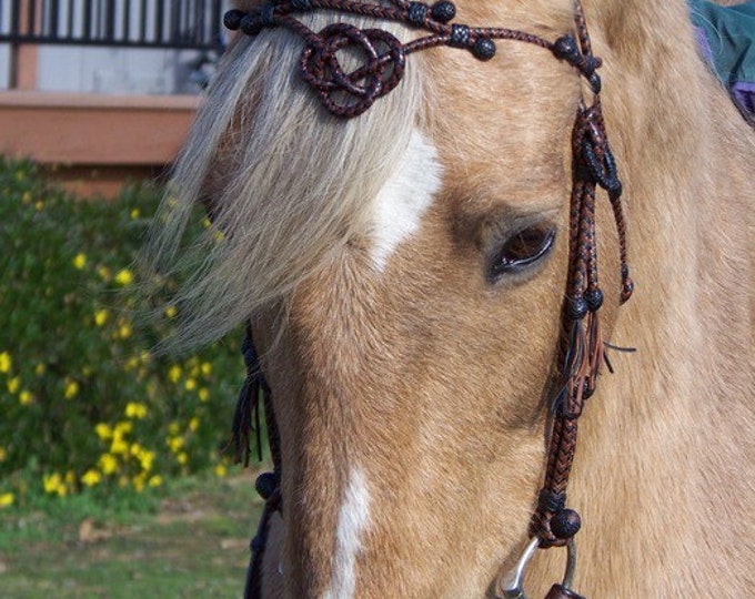 Braided Kangaroo Leather Headstall With an Alamar Knot Browband W ...