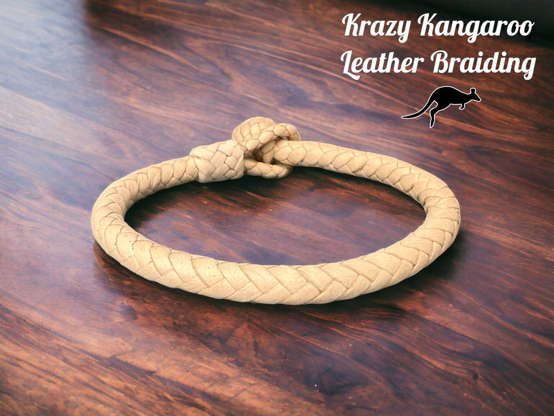 Cream 8 Plait Braided Kangaroo Bracelet With Button Loop Closure - Etsy