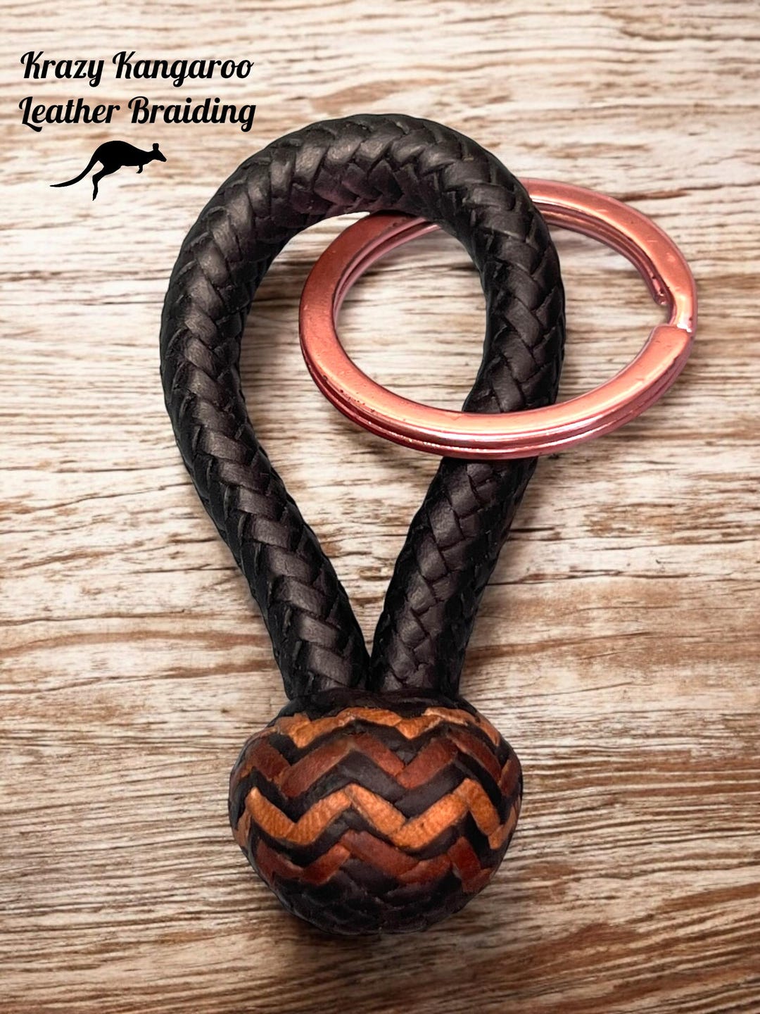 Handmade 16 Plait Black Braided Kangaroo Key Fob - Etsy