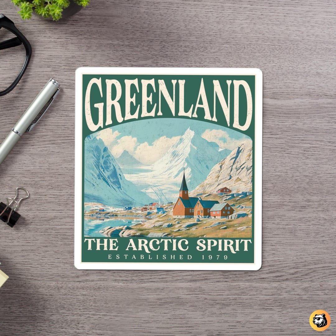 Greenland Sticker, Nuuk Greenland Arctic Village and Nordic Mountain ...