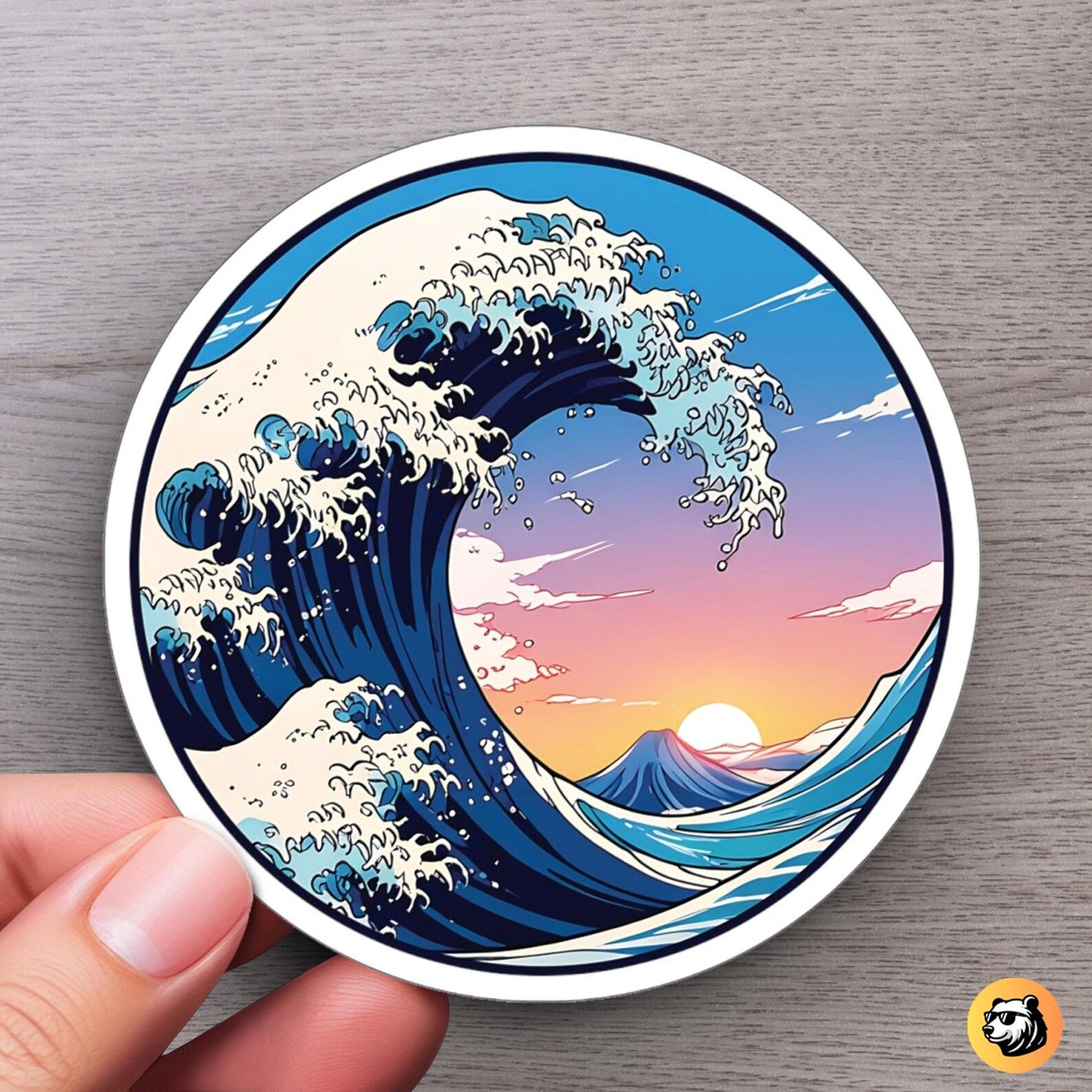 Japanese Wave Sticker, the Great Wave off Kanagawa, Japanese Art ...