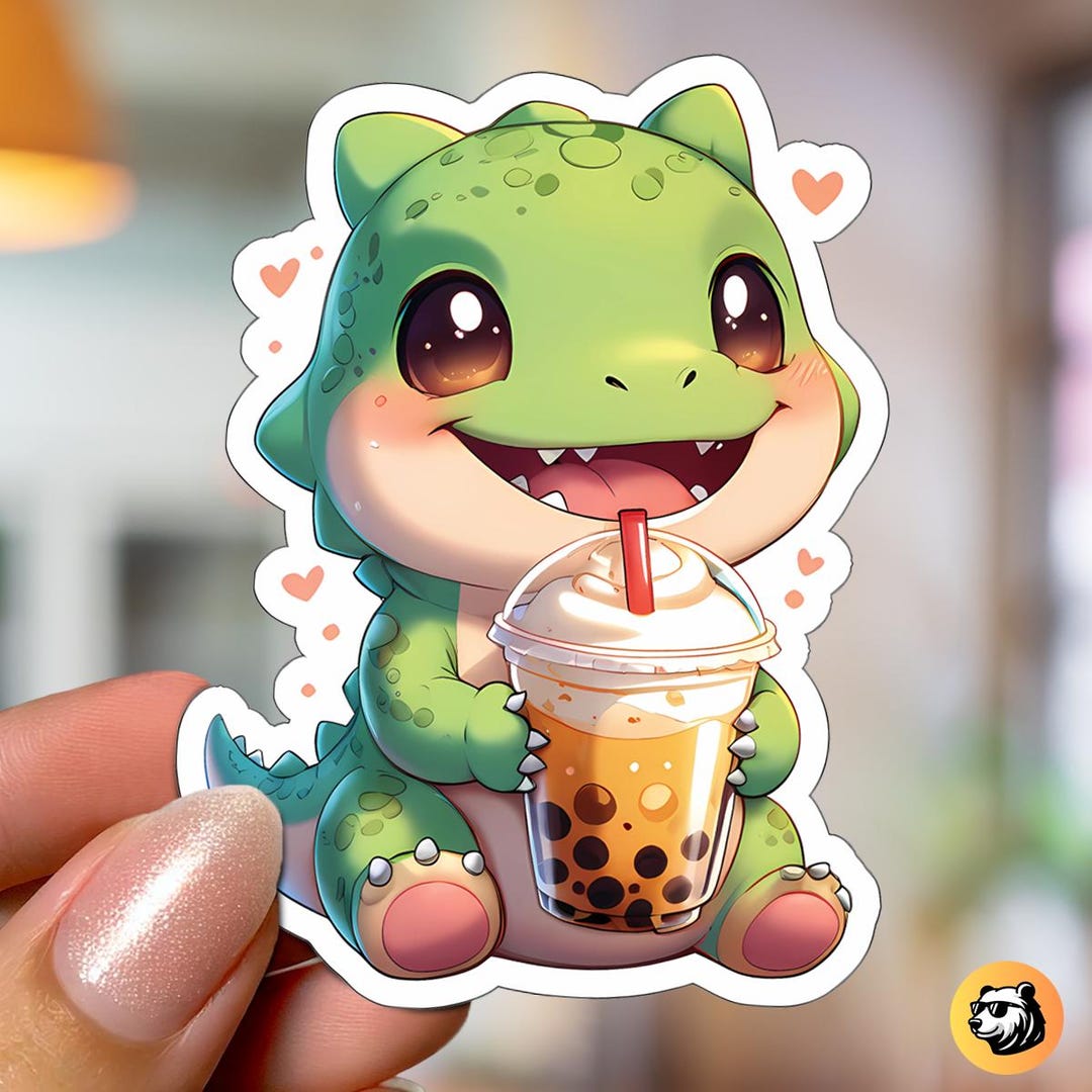 Chibi T-rex Sticker, TREX Sticker, Dinosaur Sticker, Cute Dinosaur ...