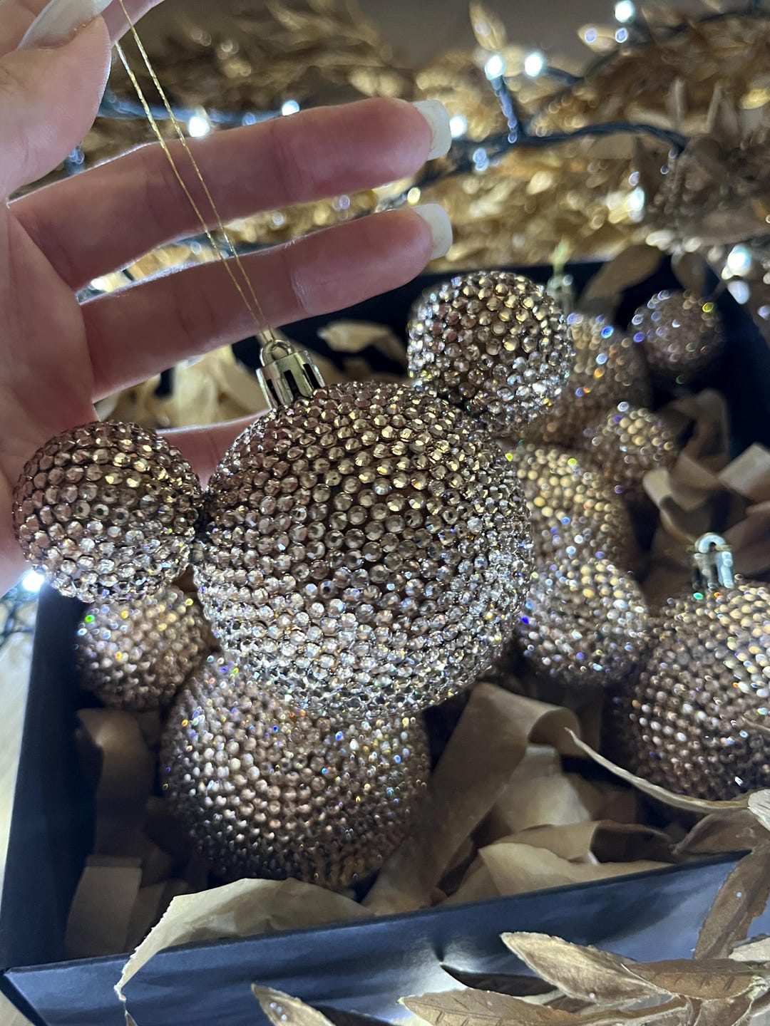 Handmade Rhinestone Ornament, Rhinestones Ball, Bedazzled Ornaments ...