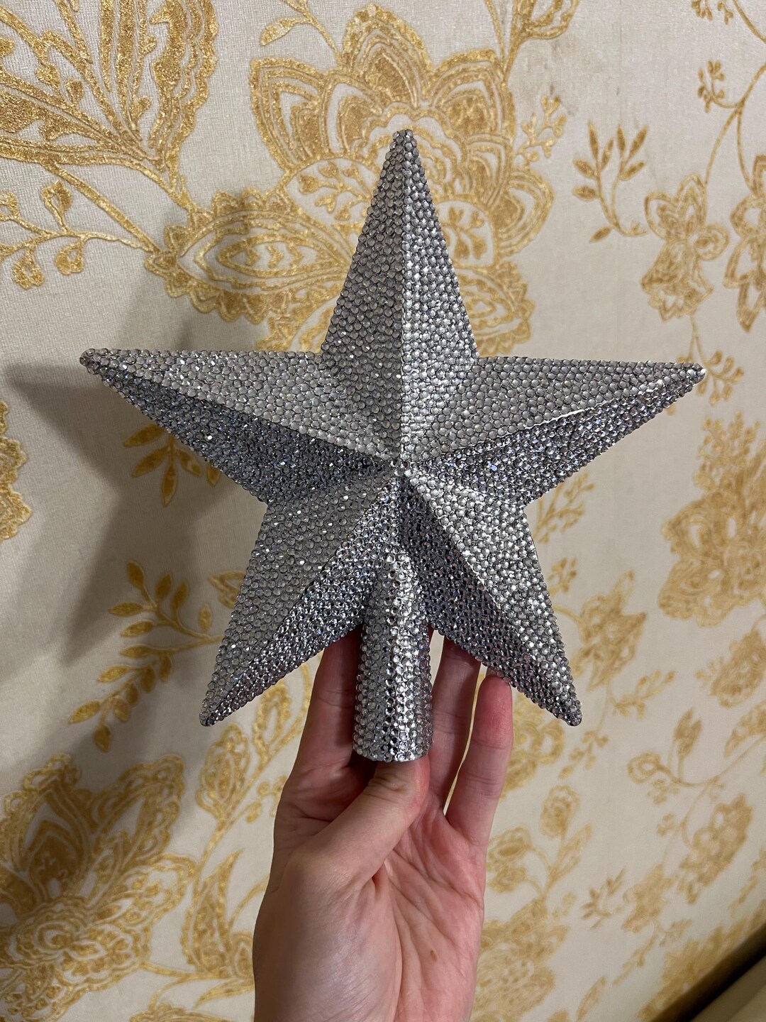 Rhinestone Tree Topper, Star Christmas Festive Decoration, Rhinestone ...