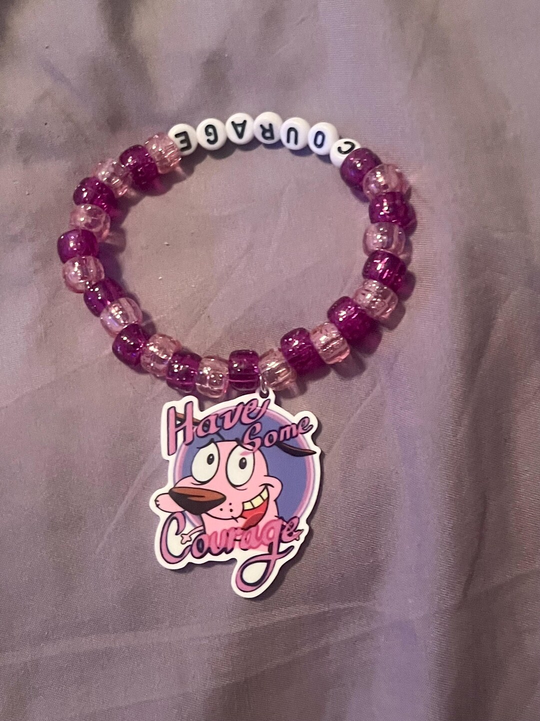 Courage the Cowardly Dog Kidcore Scenecore Kandi Bracelet Emo - Etsy