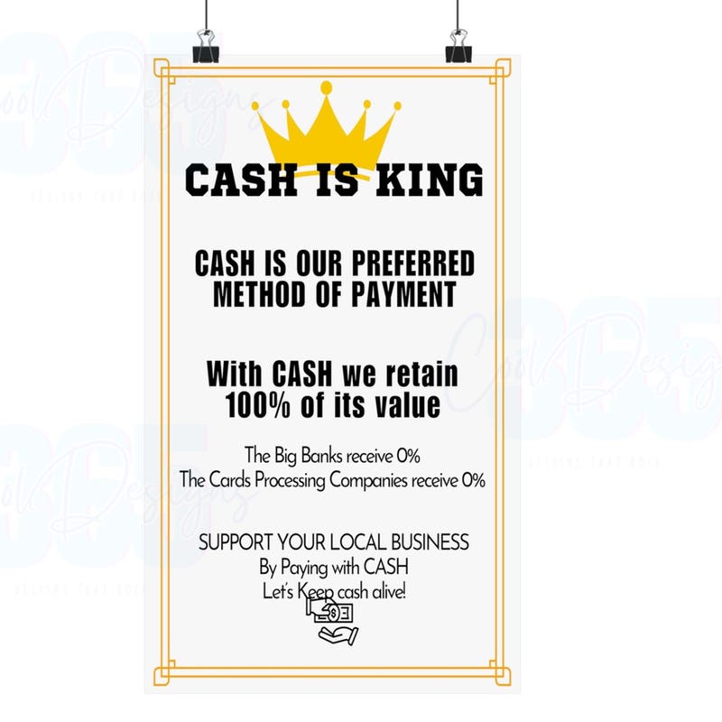 Cash Only Sign - Etsy