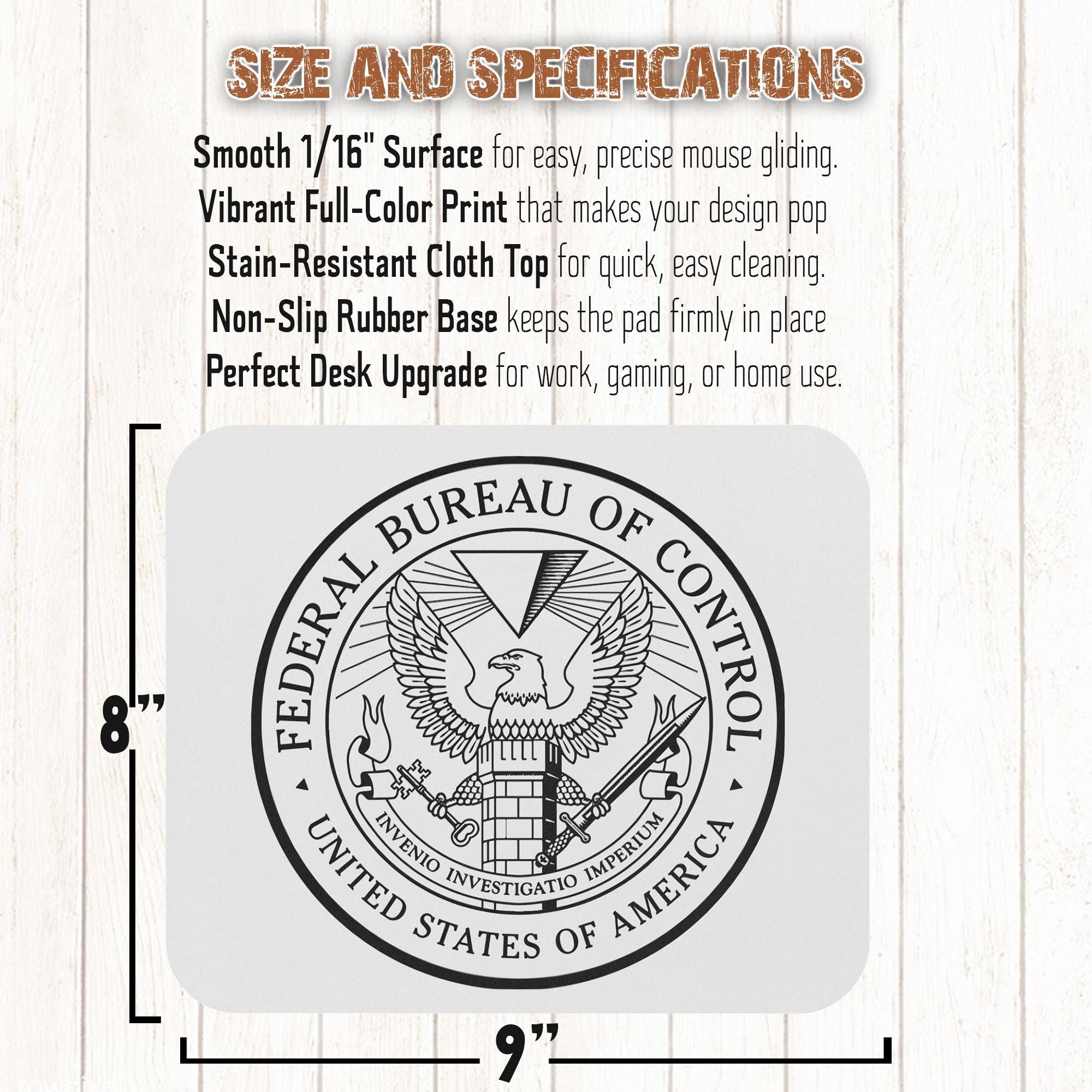 FBC Mouse Pad: Federal Bureau of Control, Gamer Gift 9"x8" Rectangular ...