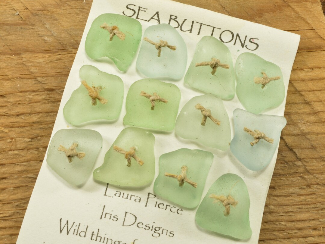 One Dozen Glowing Luminous Sea Foam Green Natural Maine Sea Glass ...