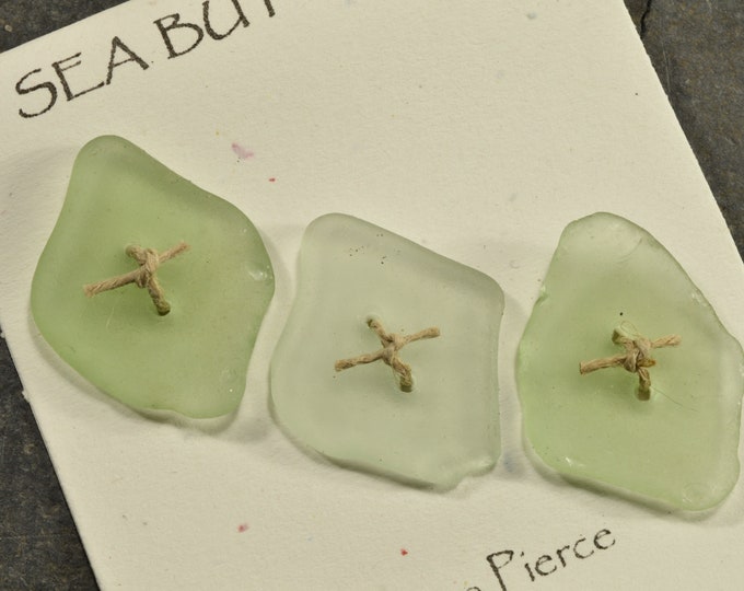 Three Diamonds... a Set of Sea Foam Light Green Genuine Maine Sea ...
