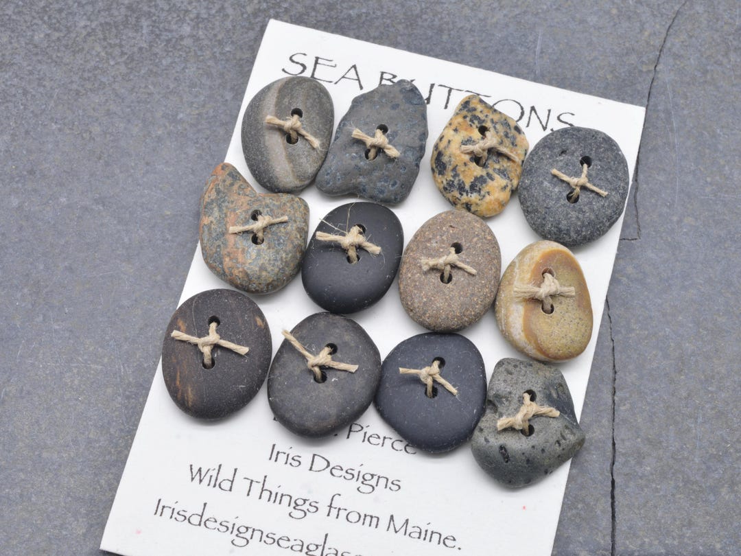 Ships Ahoy One Dozen Assorted Little Maine Sea Stone Buttons Ecochic ...