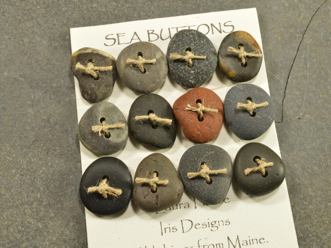 Ships Ahoy One Dozen Assorted Color Little Maine Sea Stone Buttons ...