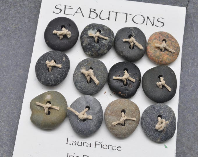 Ships Ahoy One Dozen Assorted Little Maine Sea Stone Buttons Ecochic ...