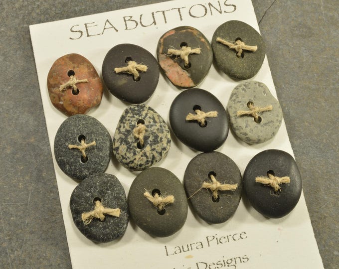 Ships Ahoy One Dozen Assorted Color Little Maine Sea Stone Buttons ...