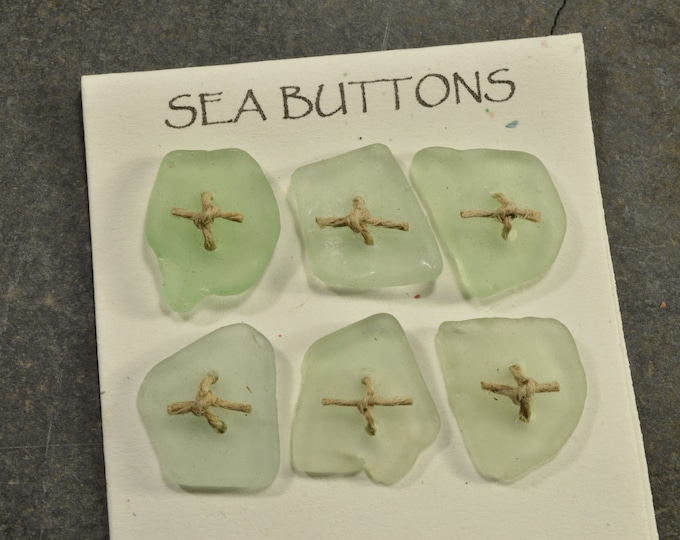 Six Shades of Pale Green....a Set of Six Double Drilled Sea Foam Green ...
