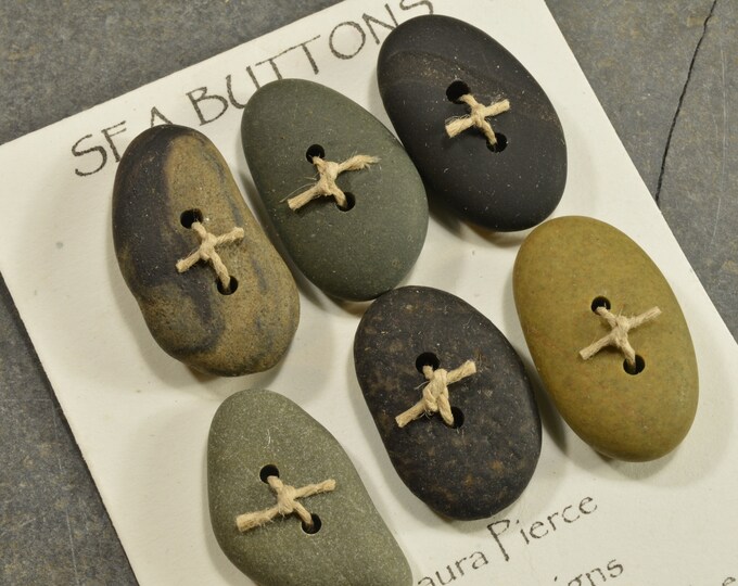 Six Sticks a Set of Assorted Color Rectangular Double Drilled Natural ...