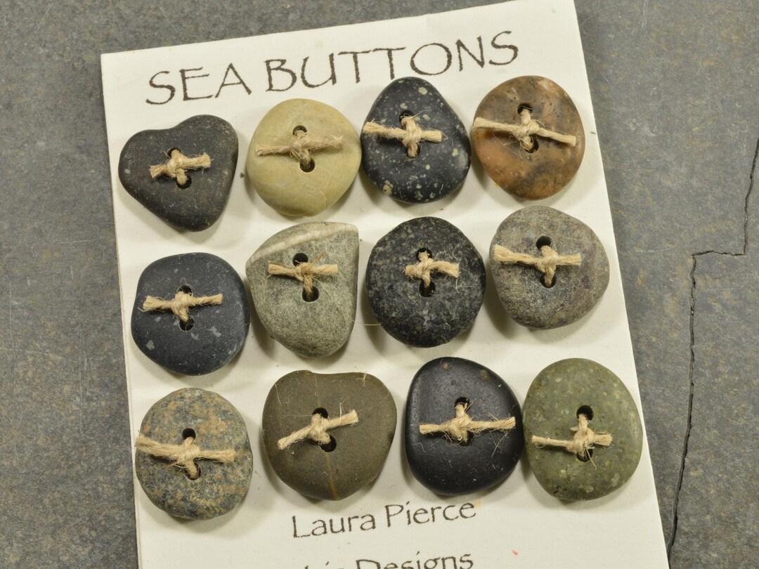 Ships Ahoy One Dozen Assorted Color Little Maine Sea Stone Buttons ...