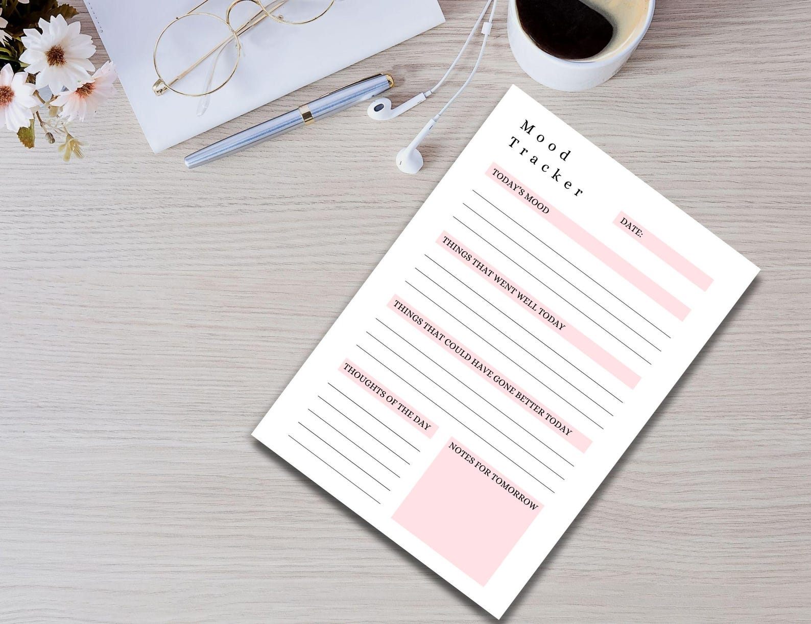 Customisable Printable Mood Tracker: Easy Journal for Emotional Well ...