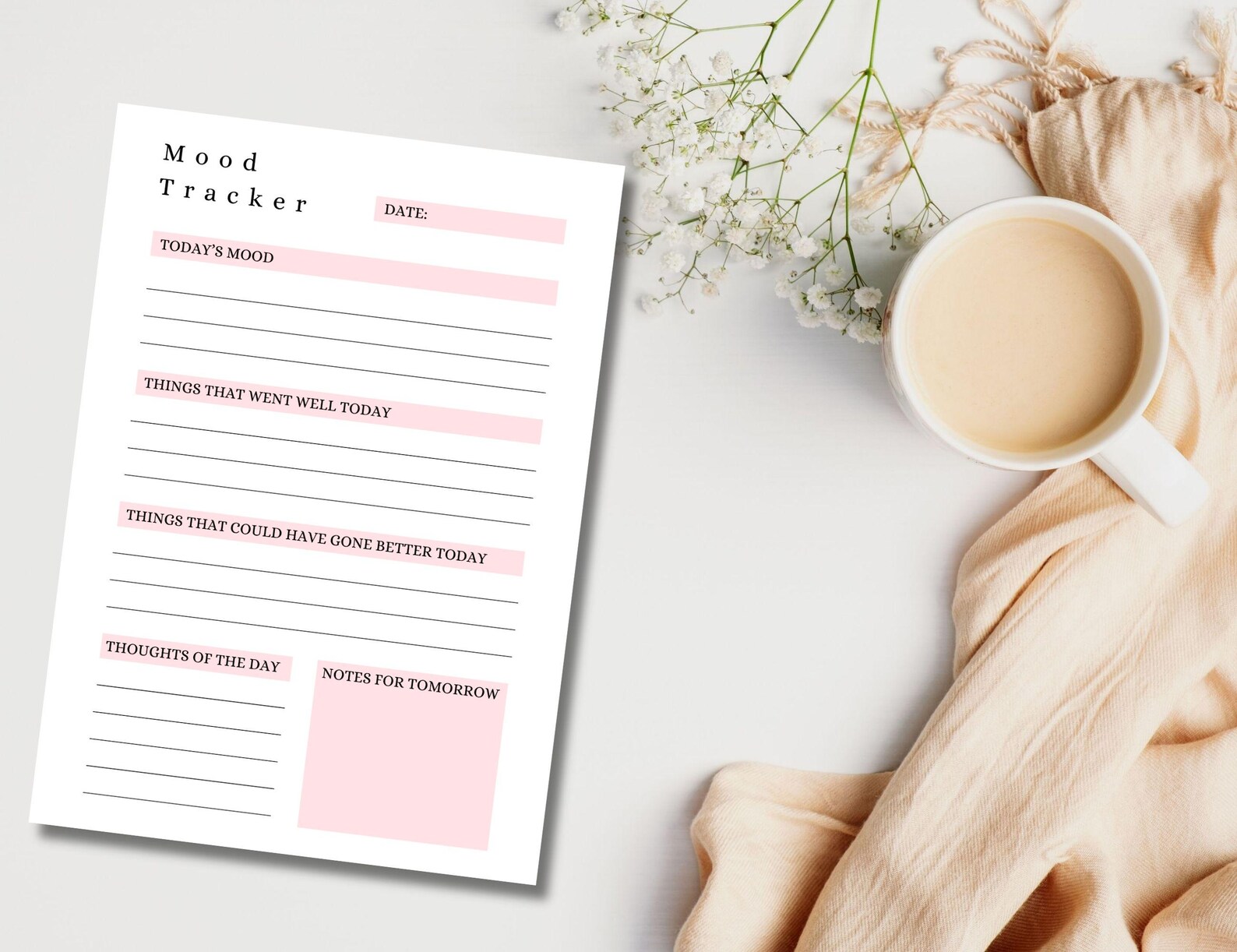 Customisable Printable Mood Tracker: Easy Journal for Emotional Well ...