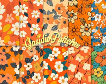 32 Groovy Violets Digital Paper - Seamless Groovy Violet Floral ...