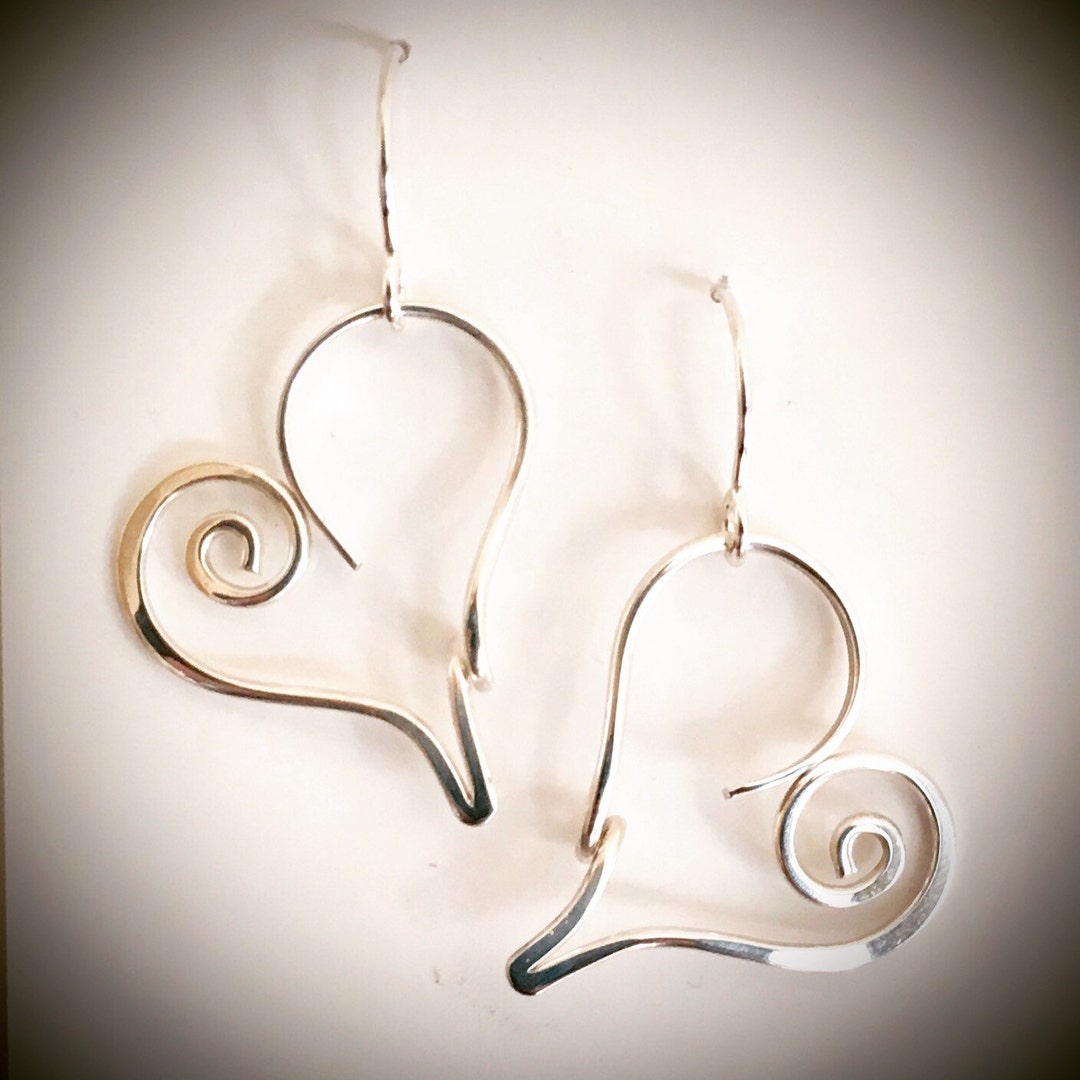 Forged Heart Earrings - Etsy