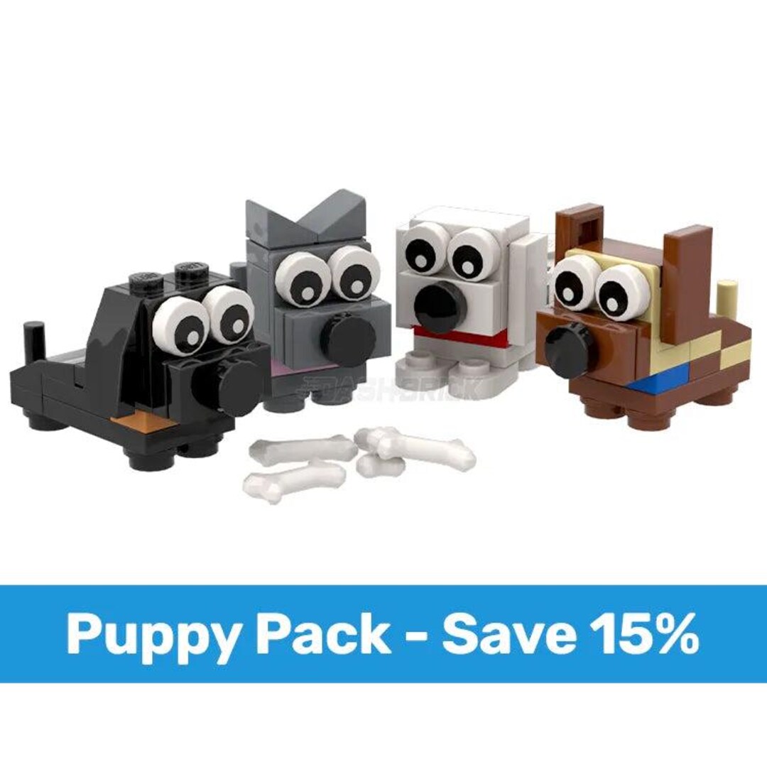 LEGO "brick Puppy - Litter" - 4 Pack Combo [minimoc] Save 15% - Etsy