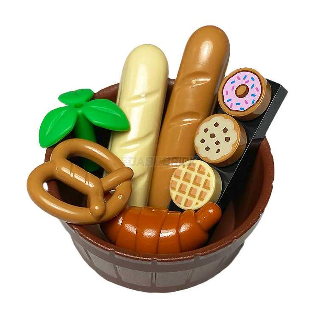 LEGO "bakery Barrel" - Bread, Croissant, Pretzel, Sweets [minimoc] - Etsy