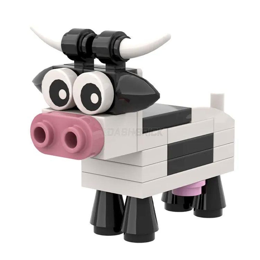 LEGO "brick Cow - Buttercup" Black and White, Dairy Cow [minimoc] - Etsy