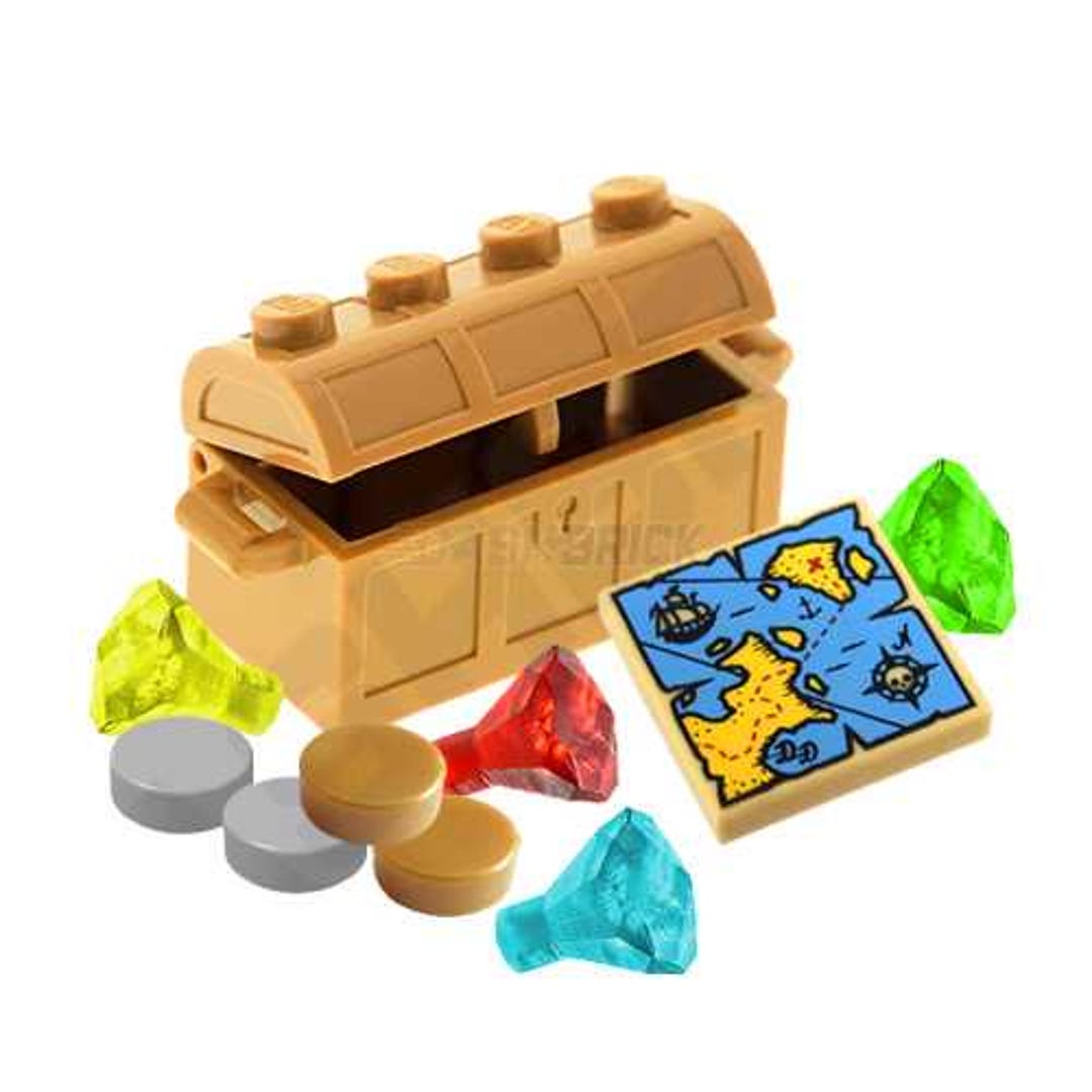 LEGO "treasure Chest" Jewels, Coins, Map, Nougat Chest [minimoc] - Etsy