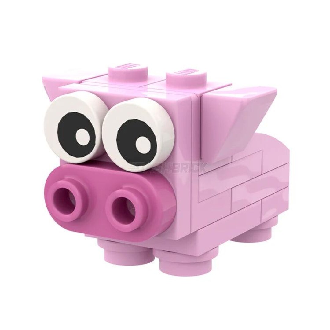 LEGO "brick Pig - Hamuel" Pink Brick Built Pig [minimoc] - Etsy