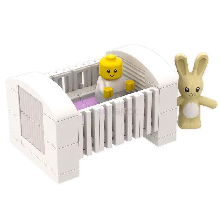 LEGO "baby Bassinet" - White With Pink or Blue Sheets [minimoc] - Etsy