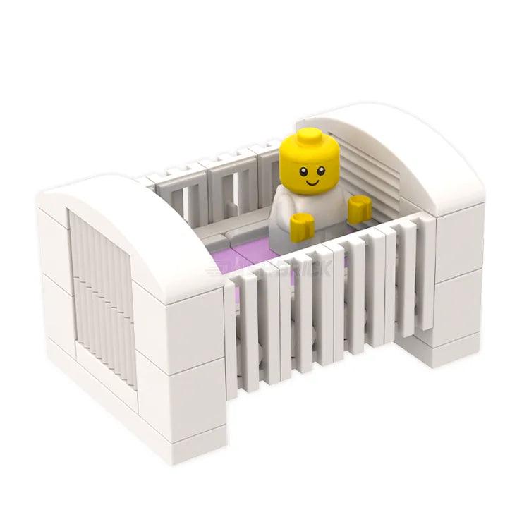 LEGO "baby Bassinet" - White With Pink or Blue Sheets [minimoc] - Etsy