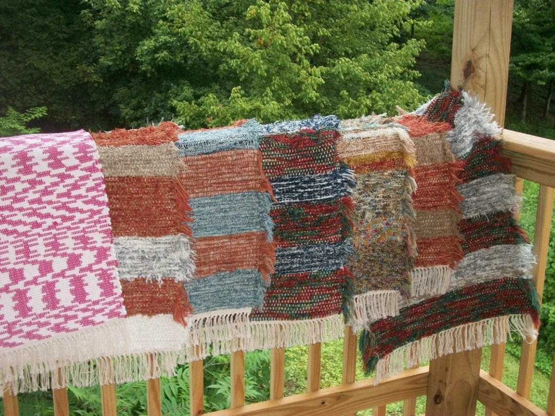 Amish hand made rugs.Hand loomed rugs. Black and white rugs. | Etsy