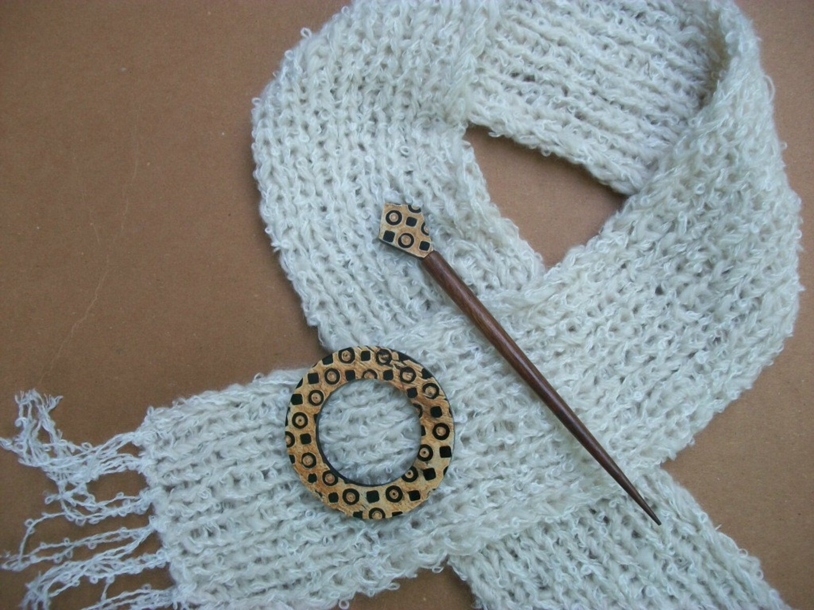Bone and Wood Wrap Closure Shawl Pin Hair Slider Barrette - Etsy