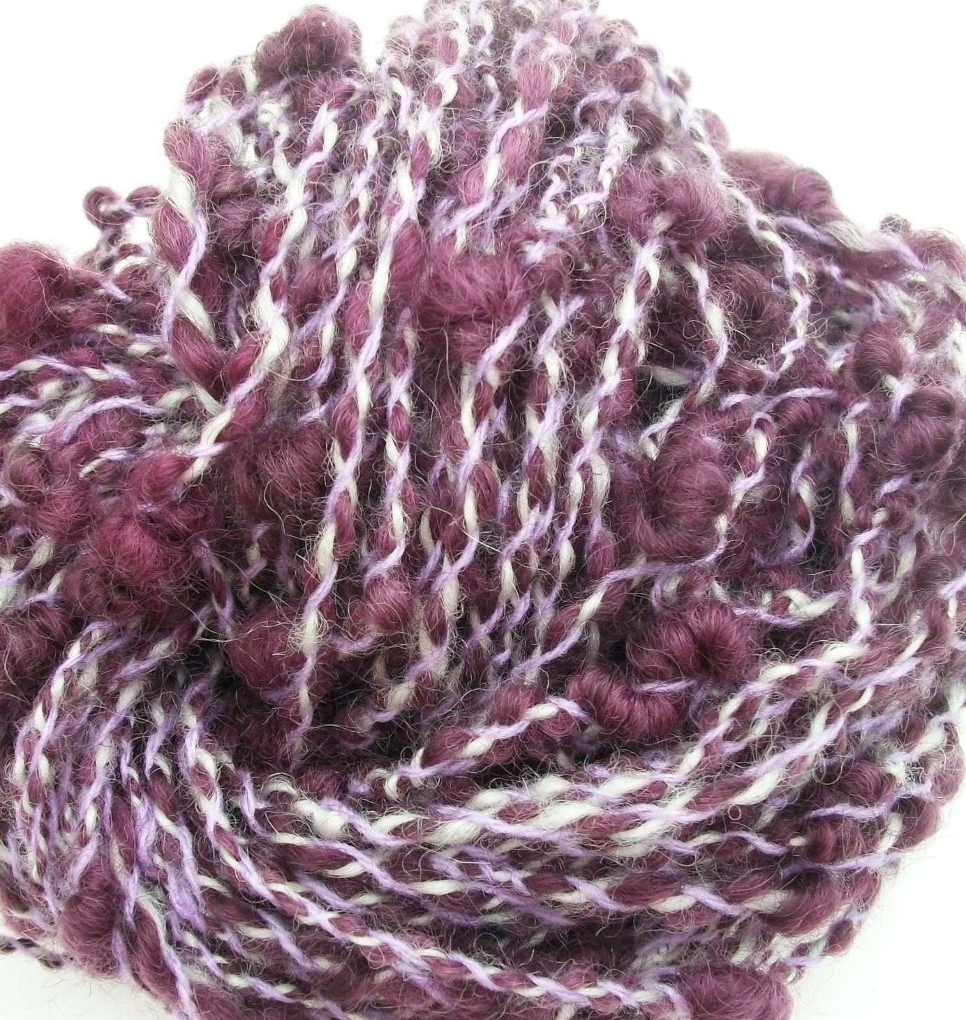 Handspun art crazy yarn / Plum crazy / | Etsy