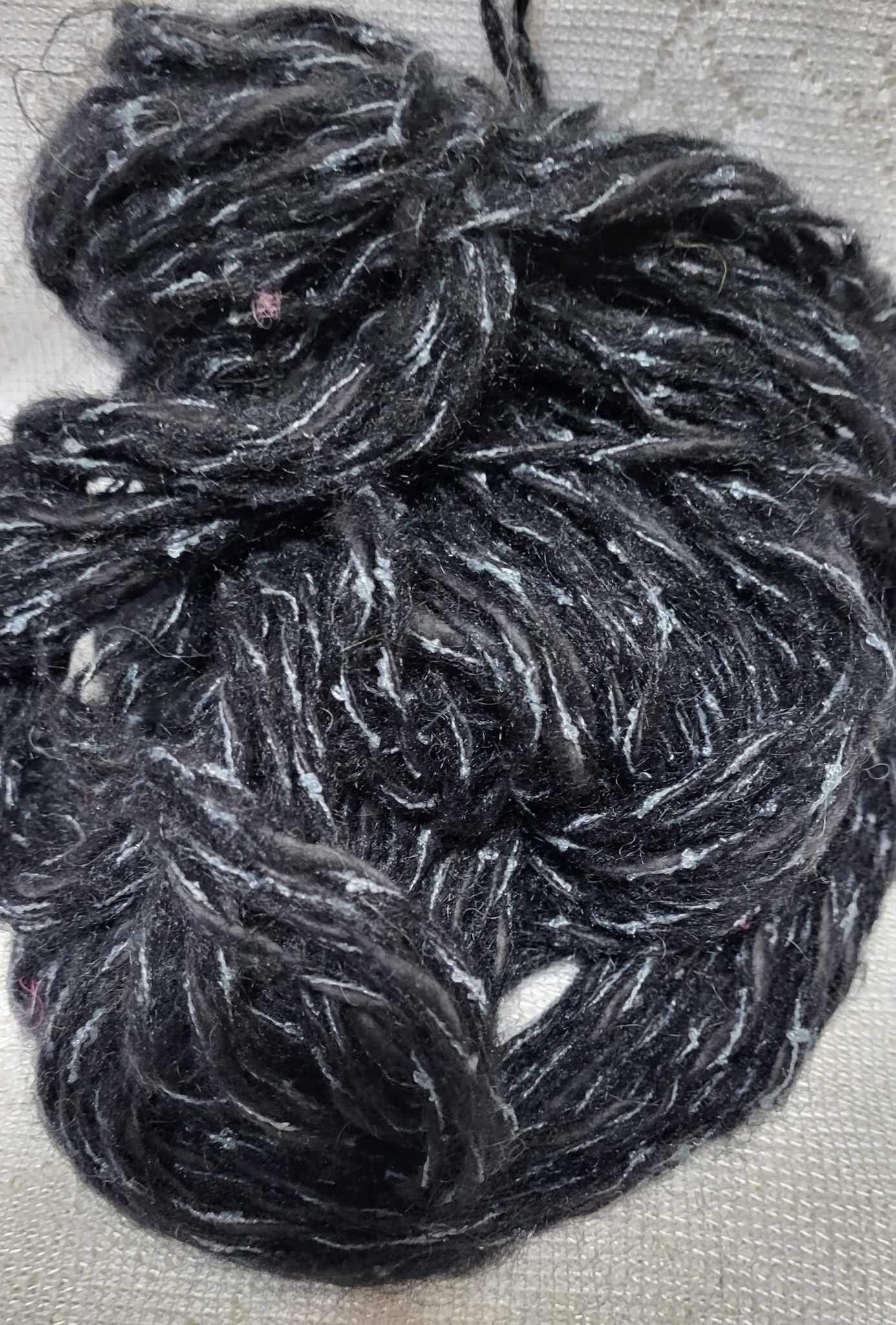 Hand Spun Natural Black Sheep Fiber. Black Yarn. Black Sheep Yarn. Rare Fiber. Hebridean Sheep. Silver Toll on the River Styx. Etsy
