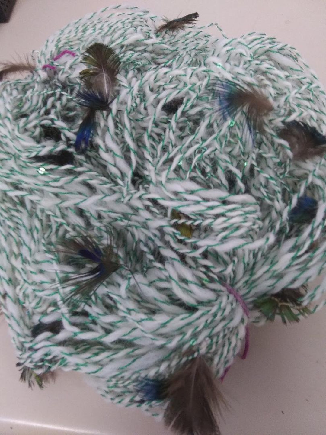 Handspun Art Yarn: Shetland, Peacock Feather & Silk - 131 Yards - Etsy